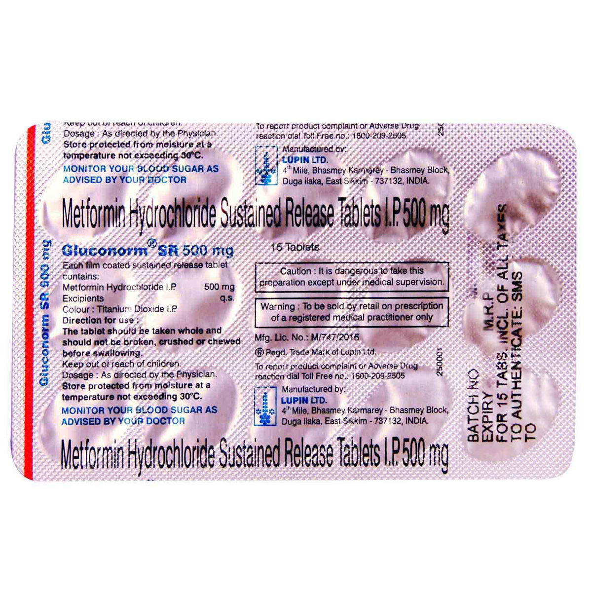 Gluconorm SR 500 mg Tablet | Uses, Side Effects, Price | Apollo Pharmacy