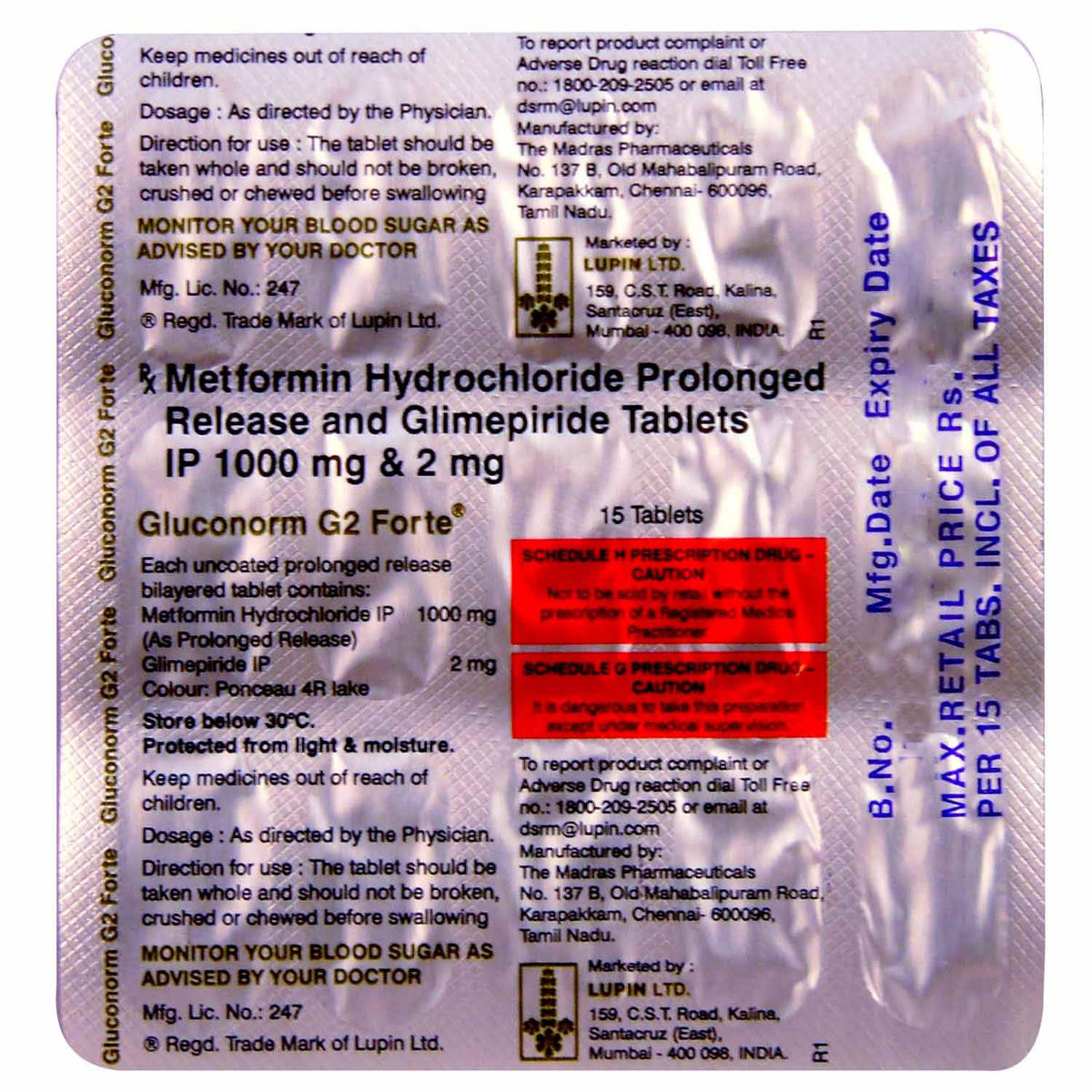 Gluconorm G2 Forte Tablet | Uses, Side Effects, Price | Apollo Pharmacy