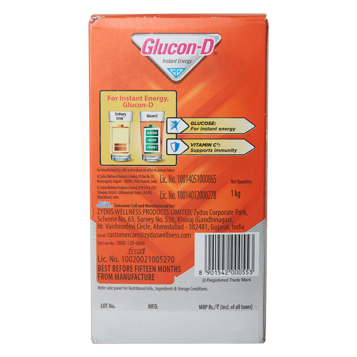 Buy Glucon-D Instant Energy Drink Tangy Orange Flavour Powder, 1 kg ...