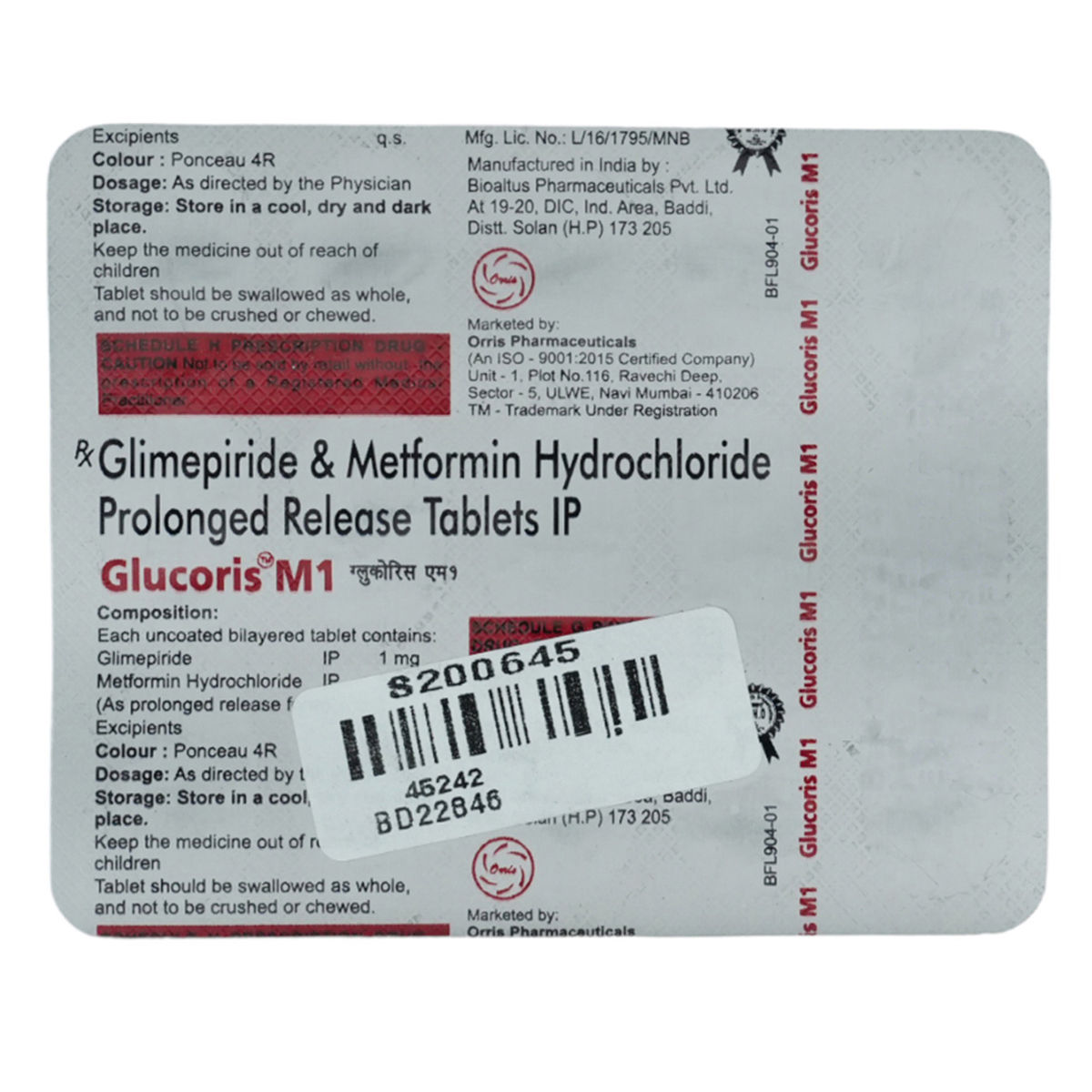 Glucoris M1 Tablet 15's Price, Uses, Side Effects, Composition - Apollo ...