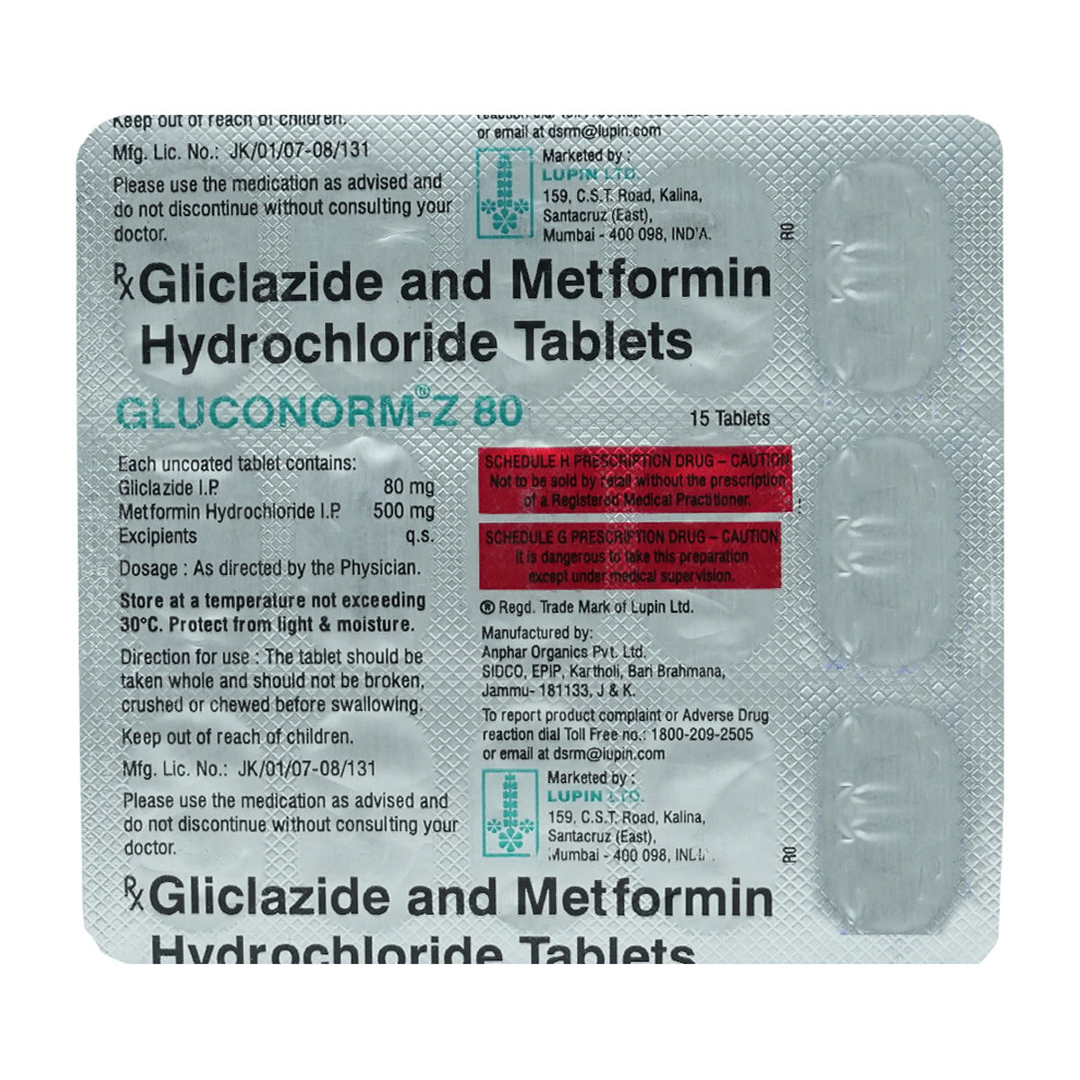 Gluconorm-Z 80 Tablet | Uses, Side Effects, Price | Apollo Pharmacy