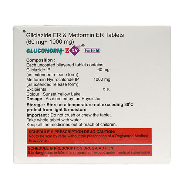 Gluconorm-Z Xr Forte 60Mg Tab 10'S Price, Uses, Side Effects ...