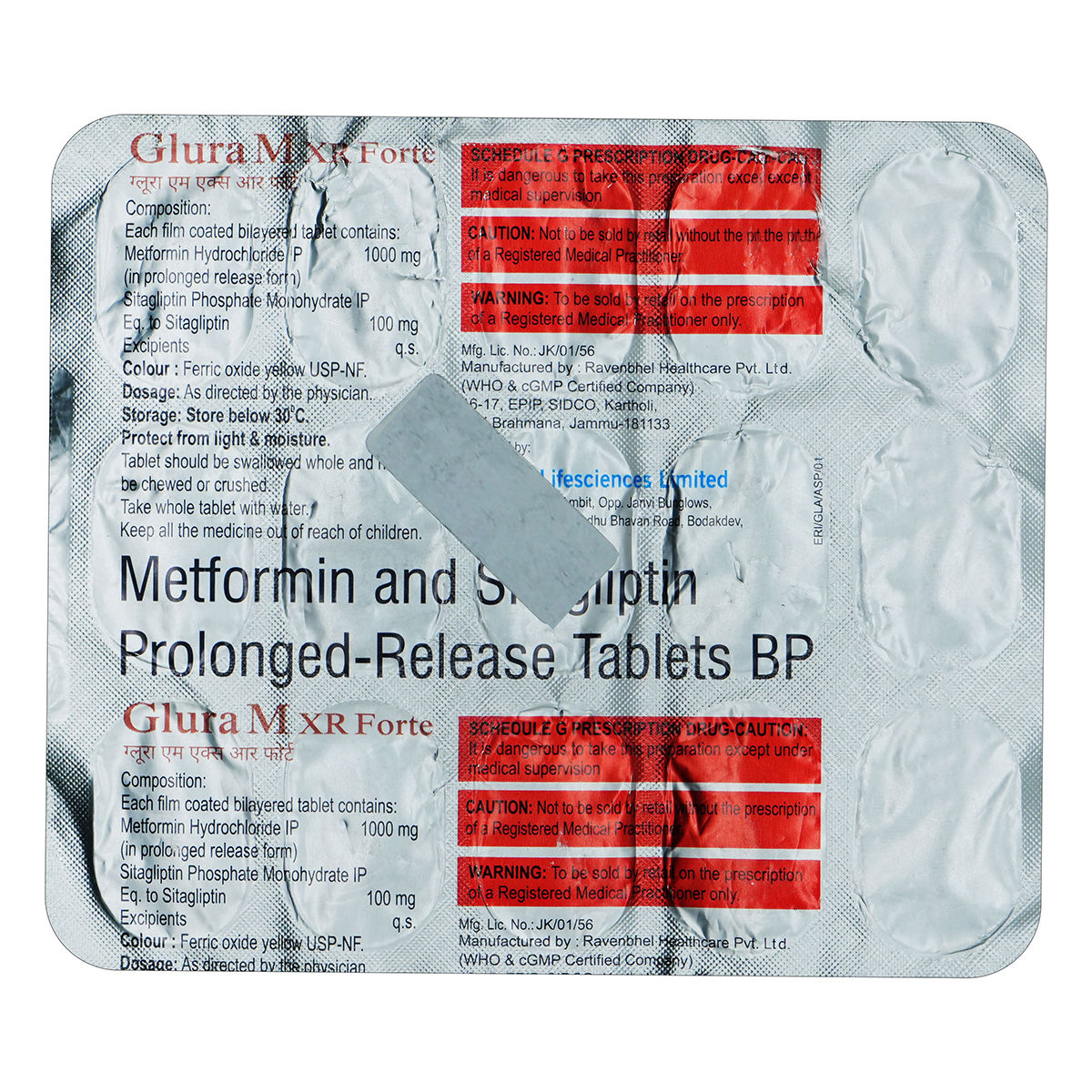 Glura M XR Forte 100/1000 Tablet | Uses, Side Effects, Price | Apollo ...