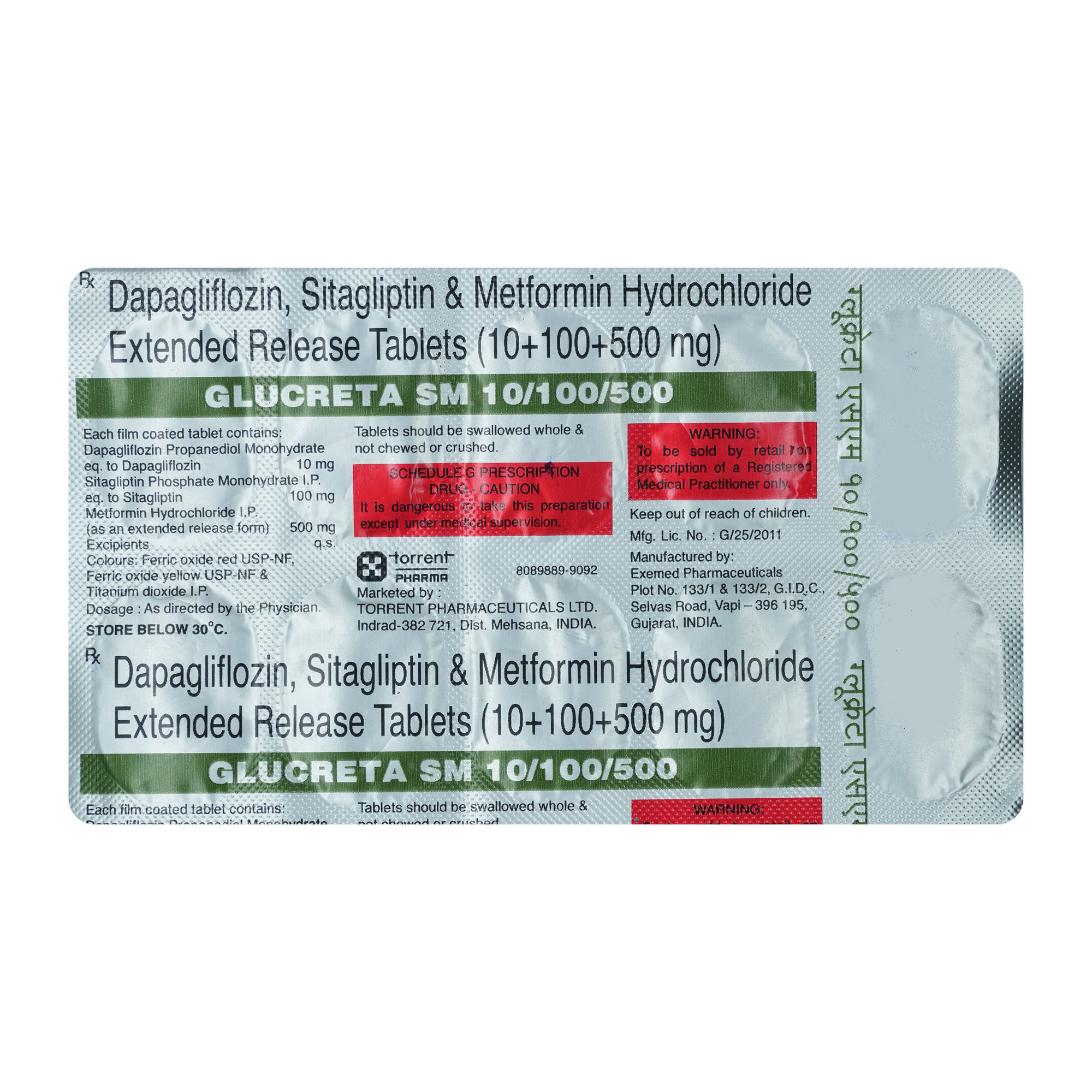 Glucreta SM 10/100/500 Tablet 10's Price, Uses, Side Effects ...