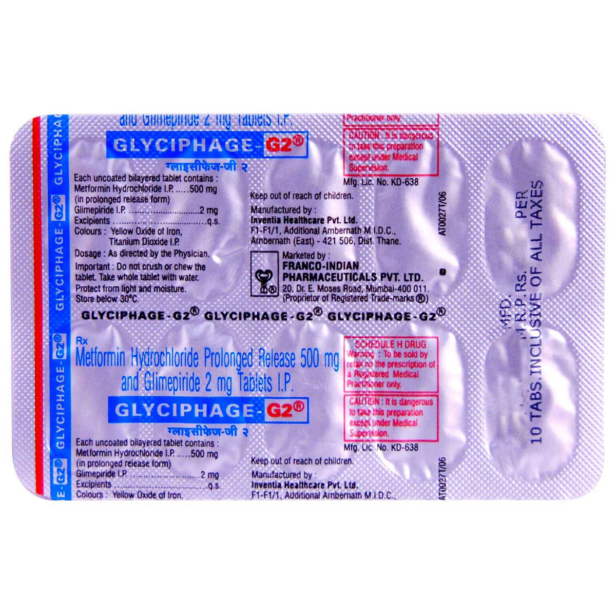 Glyciphage-G 2 Tablet | Uses, Side Effects, Price | Apollo Pharmacy