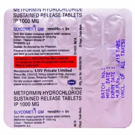 Glycomet 1 GM Tablet | Uses, Side Effects, Price | Apollo Pharmacy