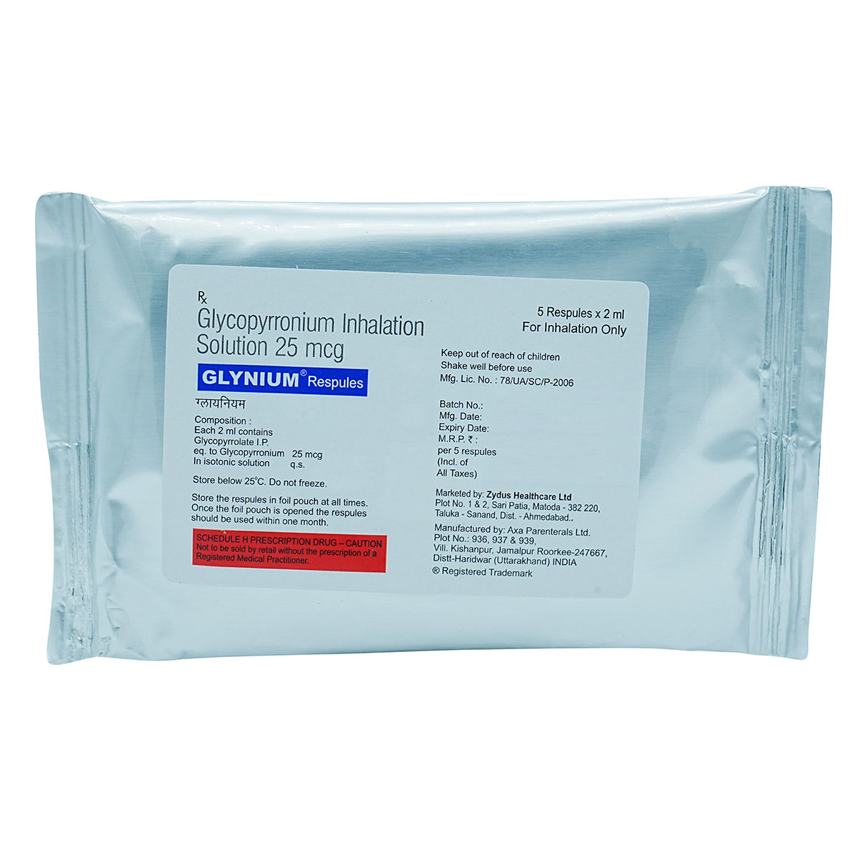 Glynium 25 mcg Respules 5 x 2 ml | Uses, Side Effects, Price | Apollo ...