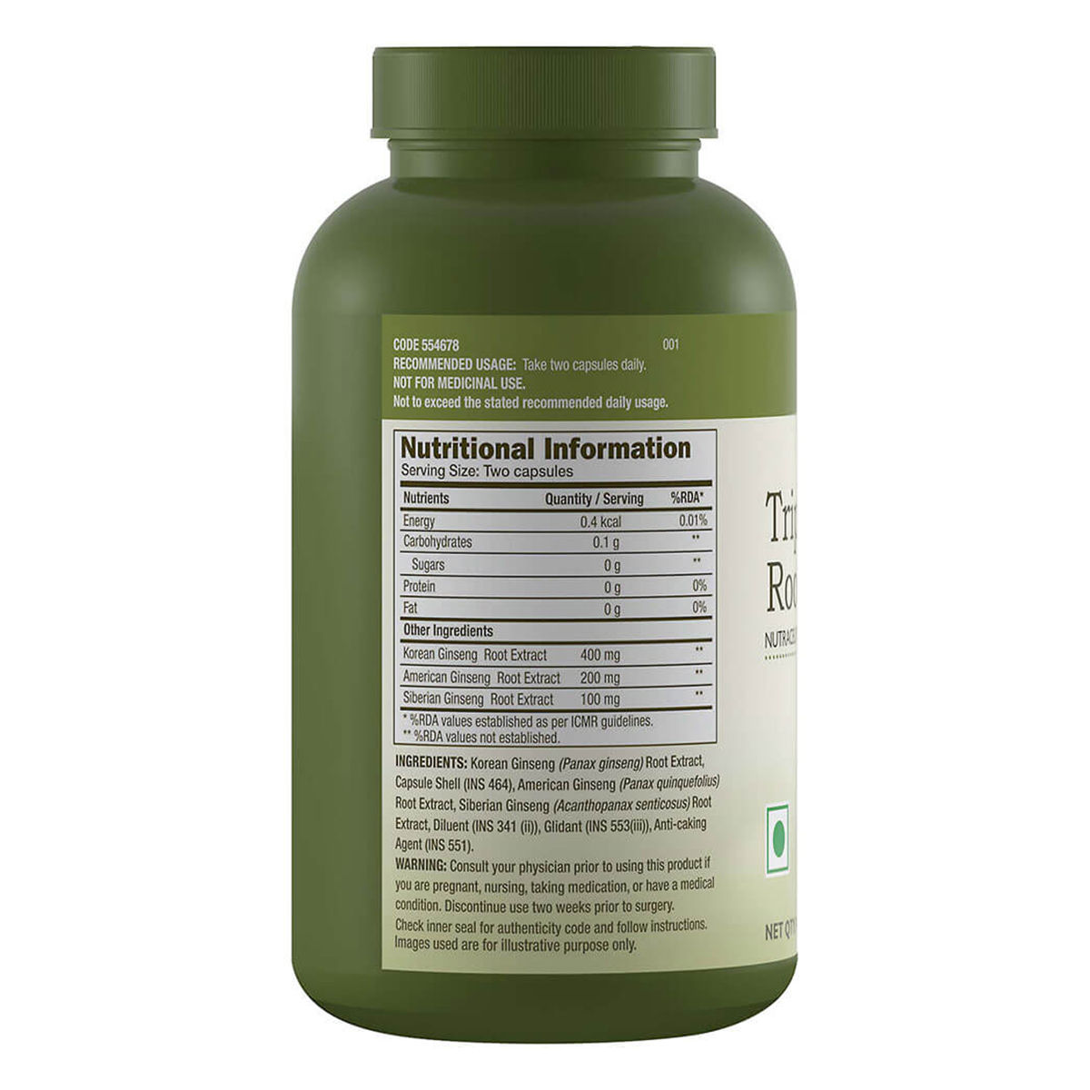 GNC Herbal Plus Triple Ginseng Root, 90 Capsules Price, Uses, Side ...