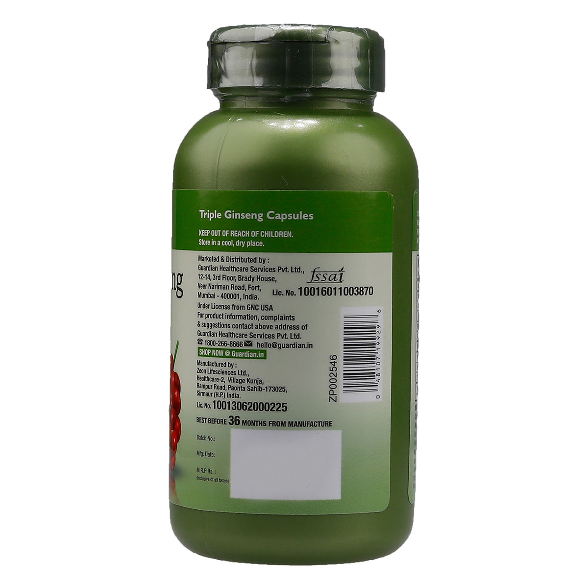 GNC Herbal Plus Triple Ginseng Root, 90 Capsules Price, Uses, Side ...