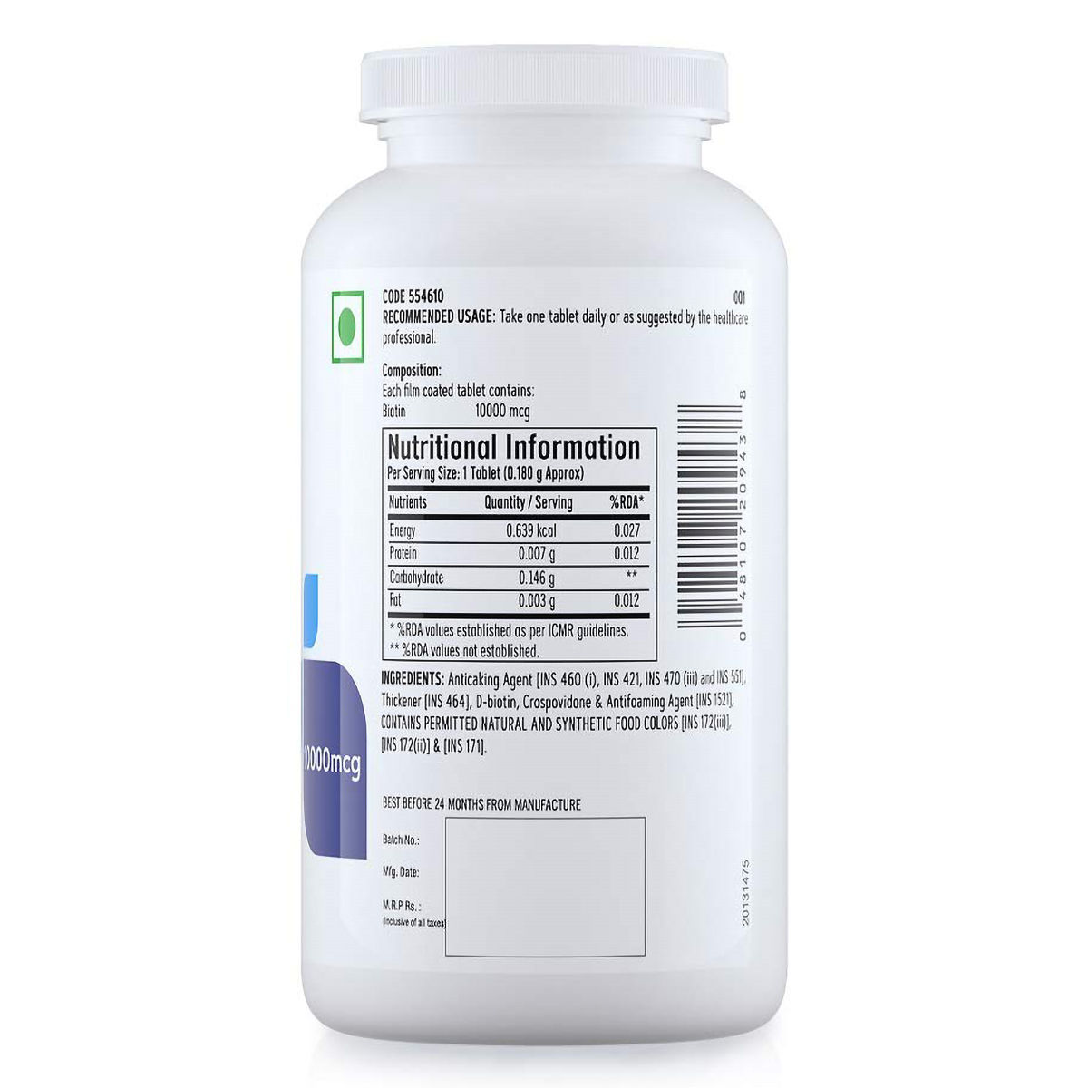 GNC Biotin 10000 mcg, 90 Tablets Price, Uses, Side Effects, Composition ...