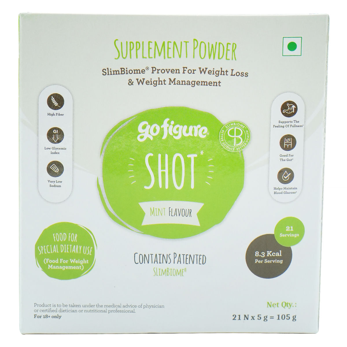 Buy GoFigure Weight Management Shot Mint Flavour Powder, 105 gm (21x5 ...