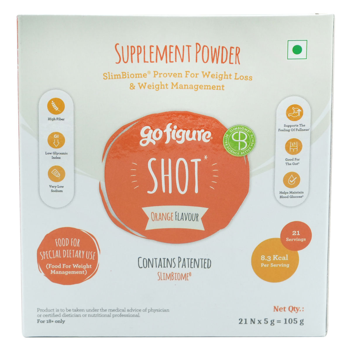 Buy GoFigure Weight Management Shot Orange Flavour Powder, 105 gm (21x5 ...