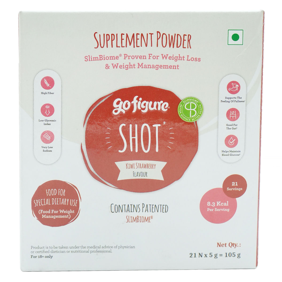 Buy GoFigure Weight Management Shot Kiwi Strawberry Flavour Powder, 105 ...