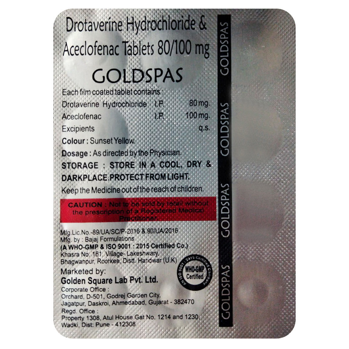 Goldspas Tablet | Uses, Side Effects, Price | Apollo Pharmacy