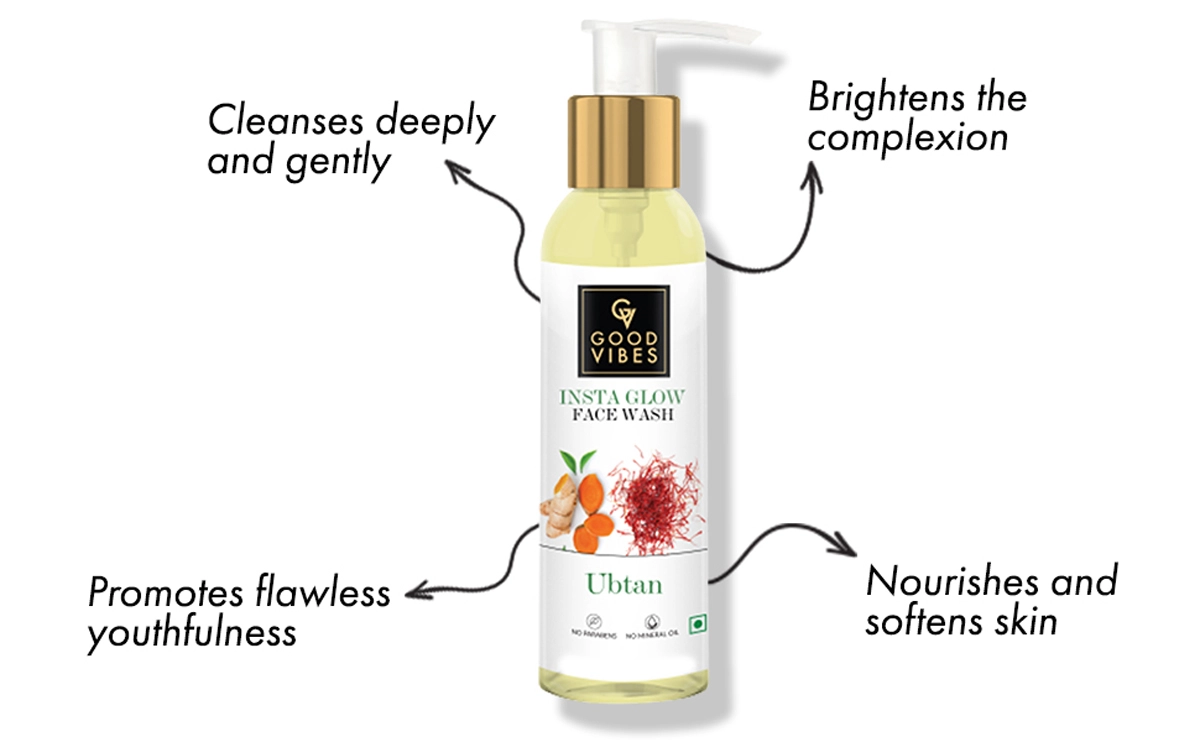Good Vibes Ubtan Insta Glow Face Wash 120 Ml Saffron Turmeric