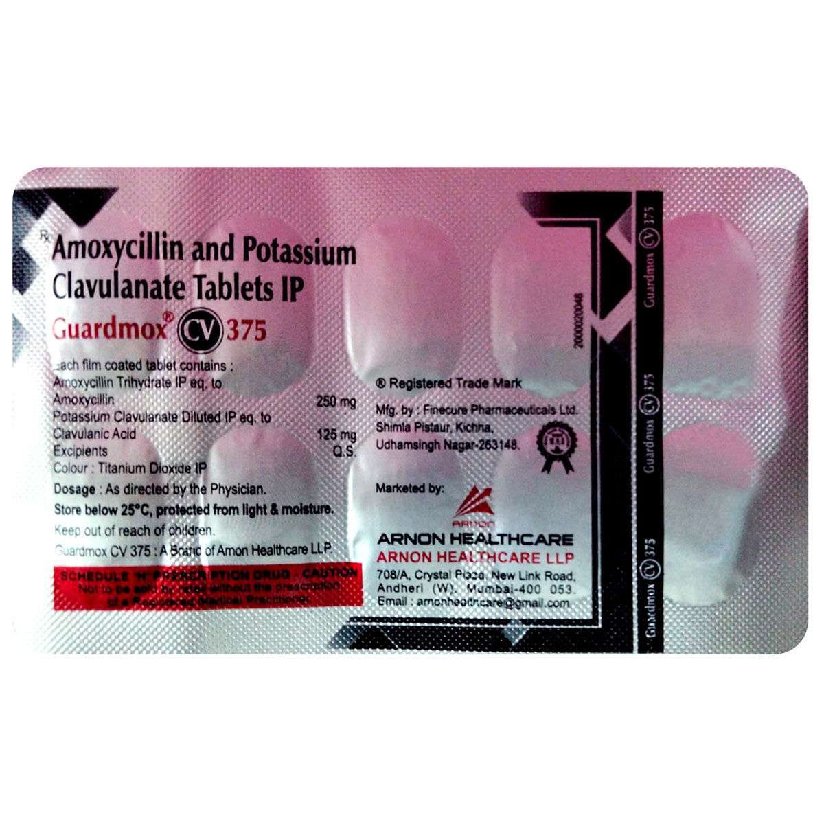 Guardmox CV 375 Tablet | Uses, Side Effects, Price | Apollo Pharmacy