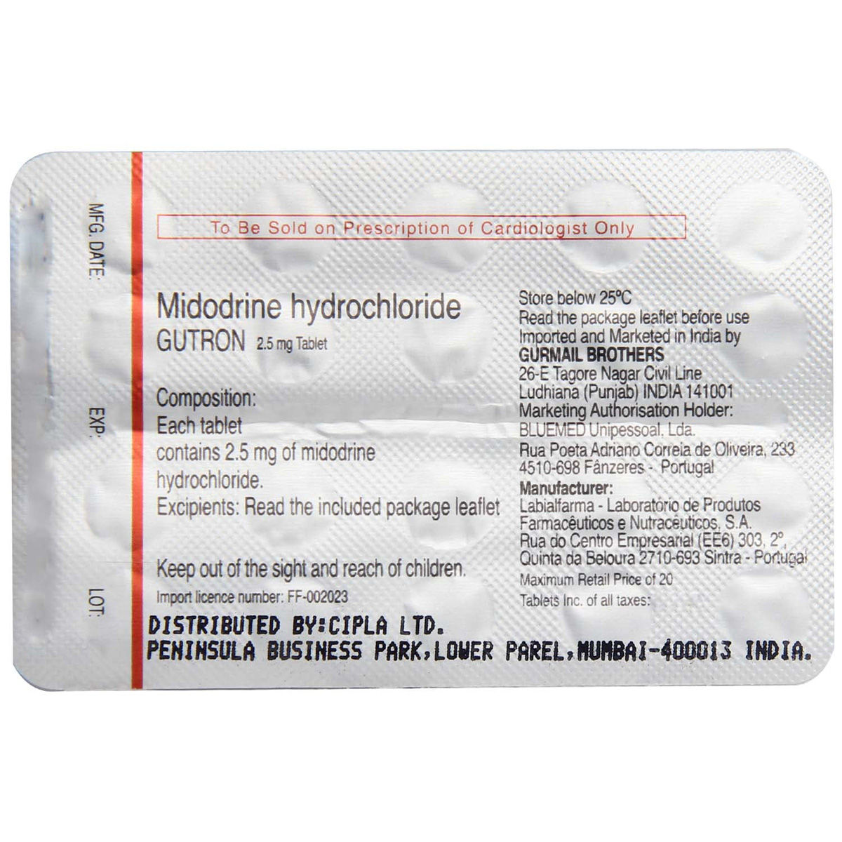 Gutron 2.5 Tablet 20's Price, Uses, Side Effects, Composition - Apollo ...