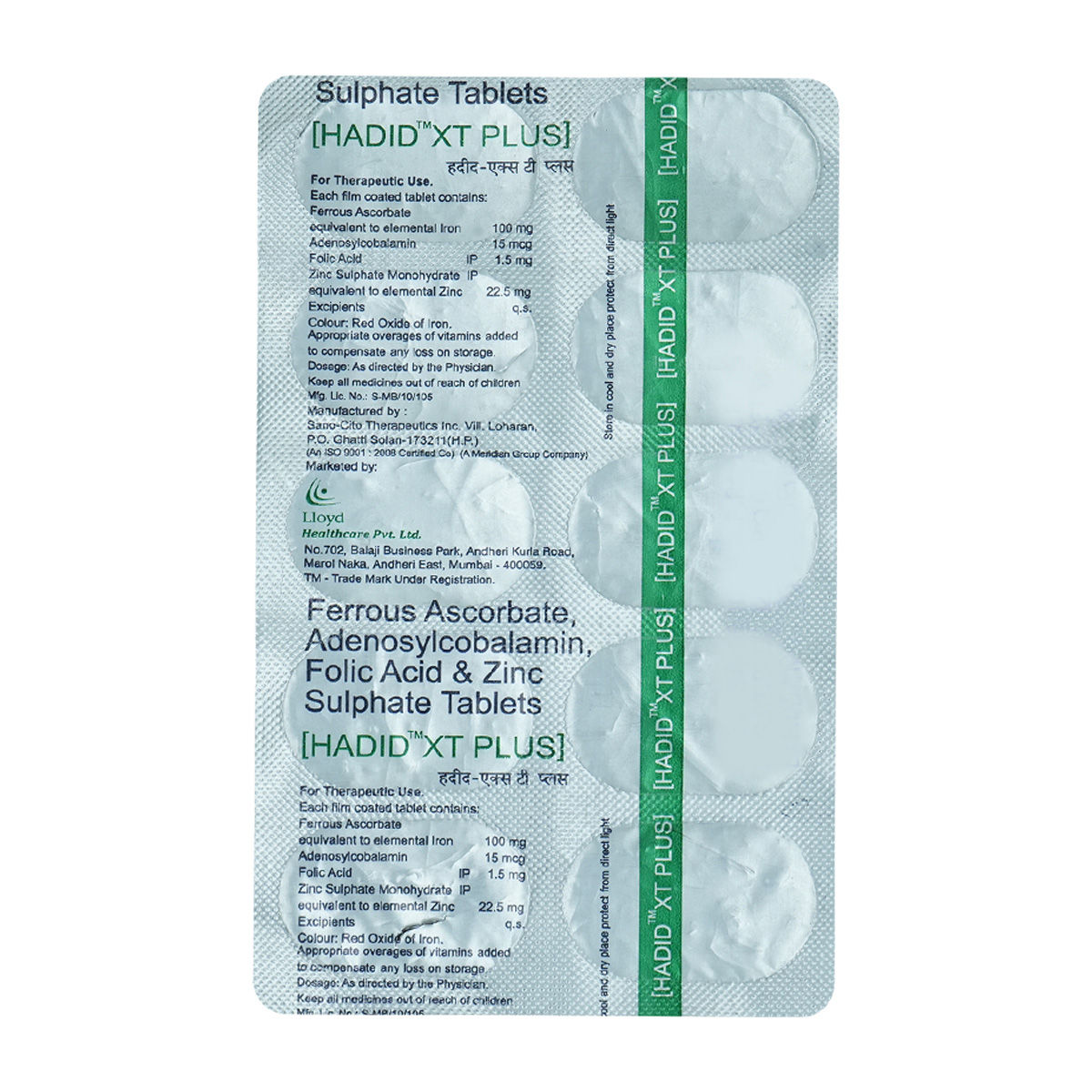 Hadid XT Plus Tablet 10's Price, Uses, Side Effects, Composition ...