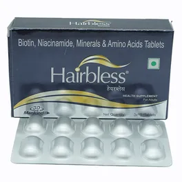 Hairbless Adults Tablet 10 | with Biotin and Niacin | Gluten Free ...