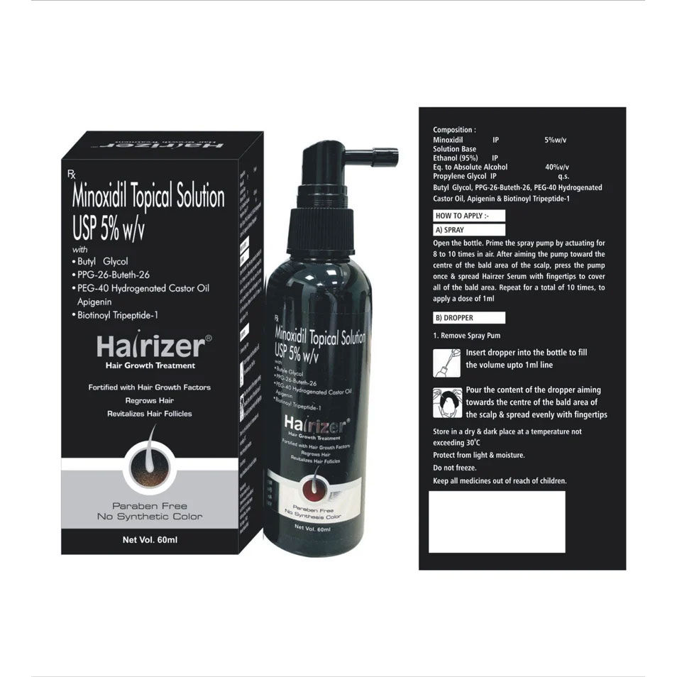 Hairizer 5%W/V Serum | Uses, Side Effects, Price | Apollo Pharmacy