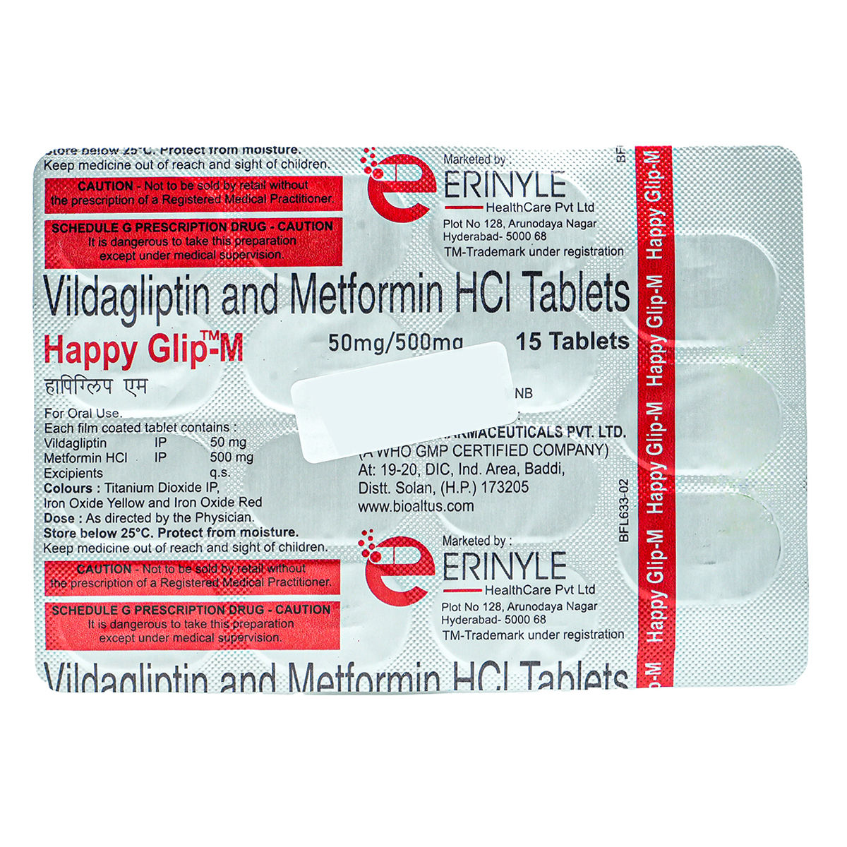 Happy Glip-M 50/500 mg Tablet 15's Price, Uses, Side Effects ...