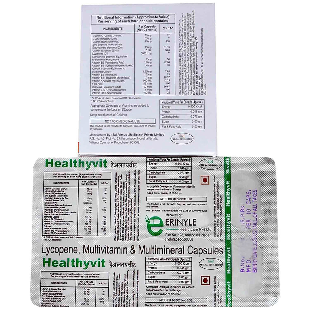 Healthyvit Capsule 10's Price, Uses, Side Effects, Composition - Apollo ...