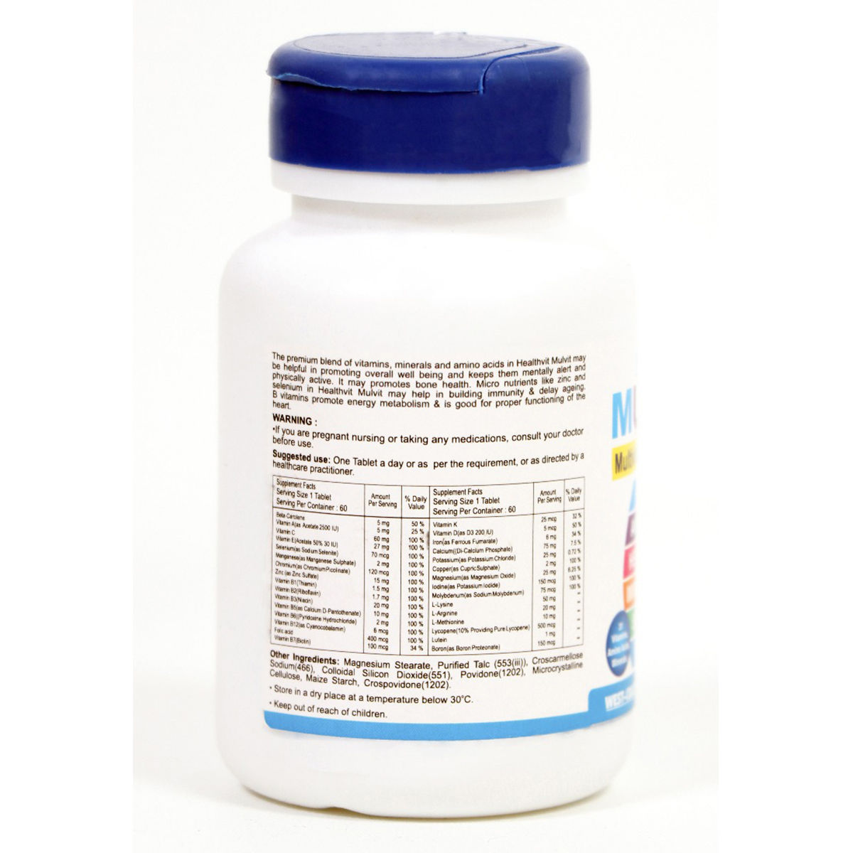 Healthvit Mulvit Multivitamins & Minerals, 60 Tablets Price, Uses, Side ...