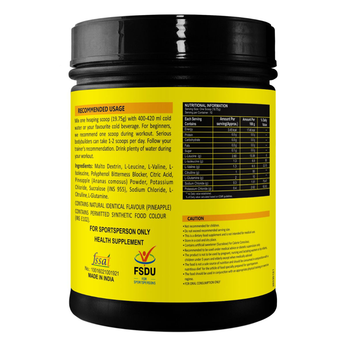 Healthvit Fitness 100% Micronized BCAA 5200mg 2:1:1 Pineapple Flavour, 200 gm Price, Uses, Side ...