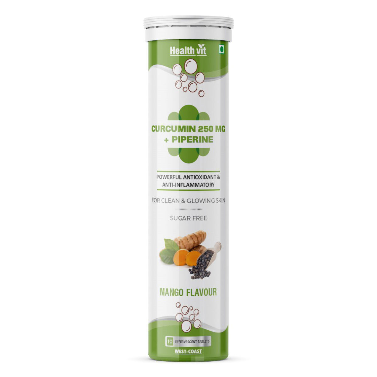 Buy Healthvit Curcumin 250 mg + Piperine Sugar Free Mango Flavour ...