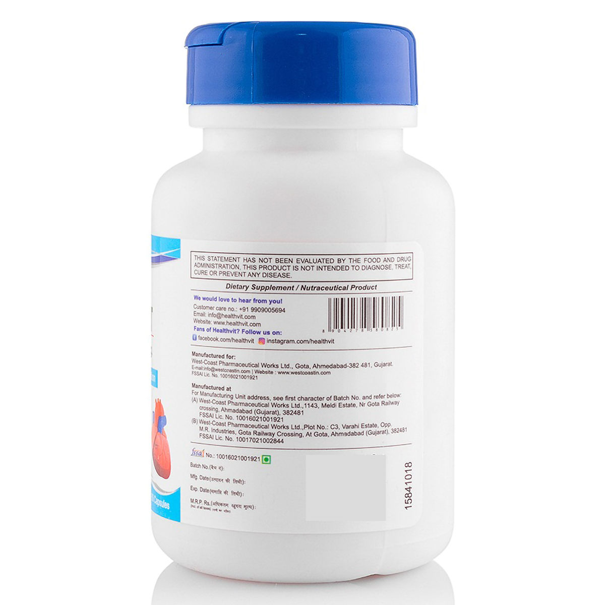 Healthvit High & Better Absorption Co-Qvit Coenzyme Q-10 100 mg, 60 ...