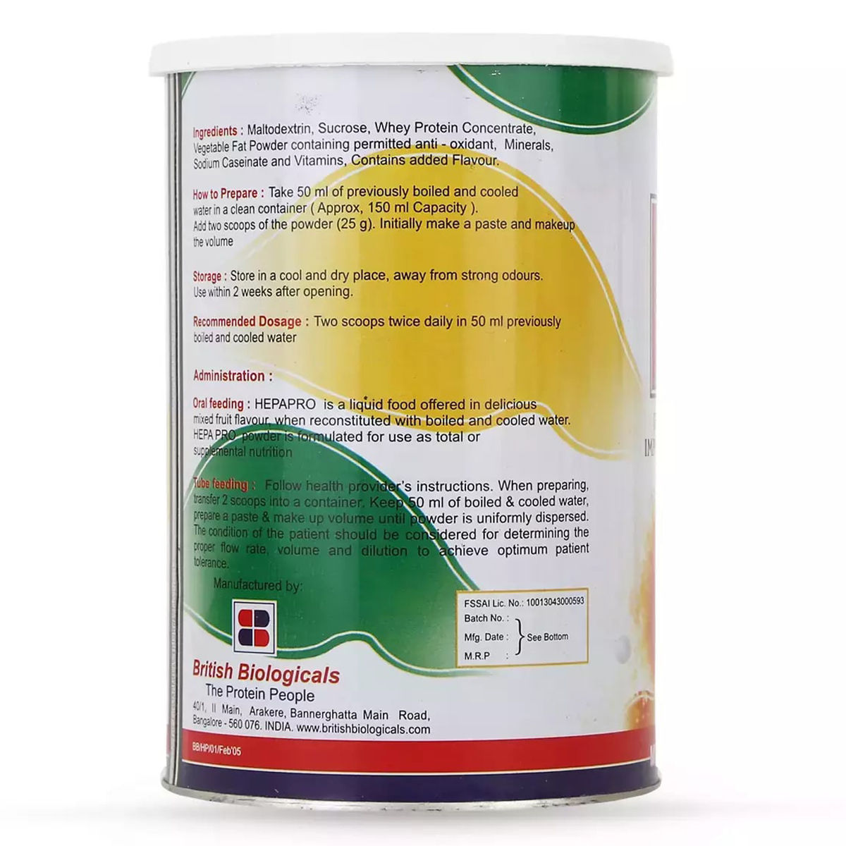 Buy Hepa Pro Mixed Fruit Flavour Powder, 200 gm Tin | 19 Minutes ...