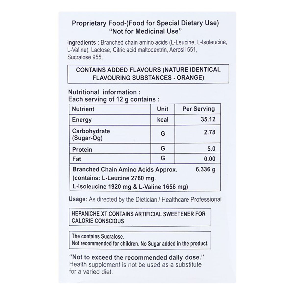 Hepaniche XT Sugar Free Orange Sachet 12 gm Price, Uses, Side Effects ...