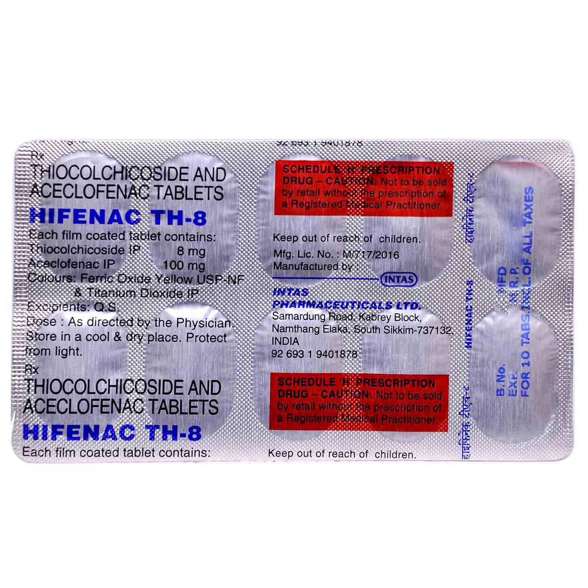 Hifenac TH-8 Tablet 10's Price, Uses, Side Effects, Composition ...