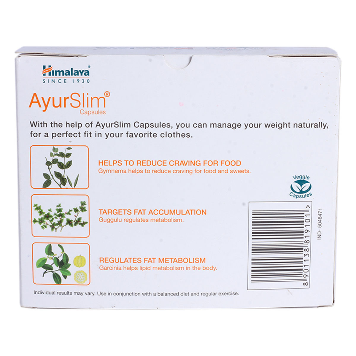 Himalaya Wellness AyurSlim, 60 Capsules (Pack of 3) Price, Uses, Side ...