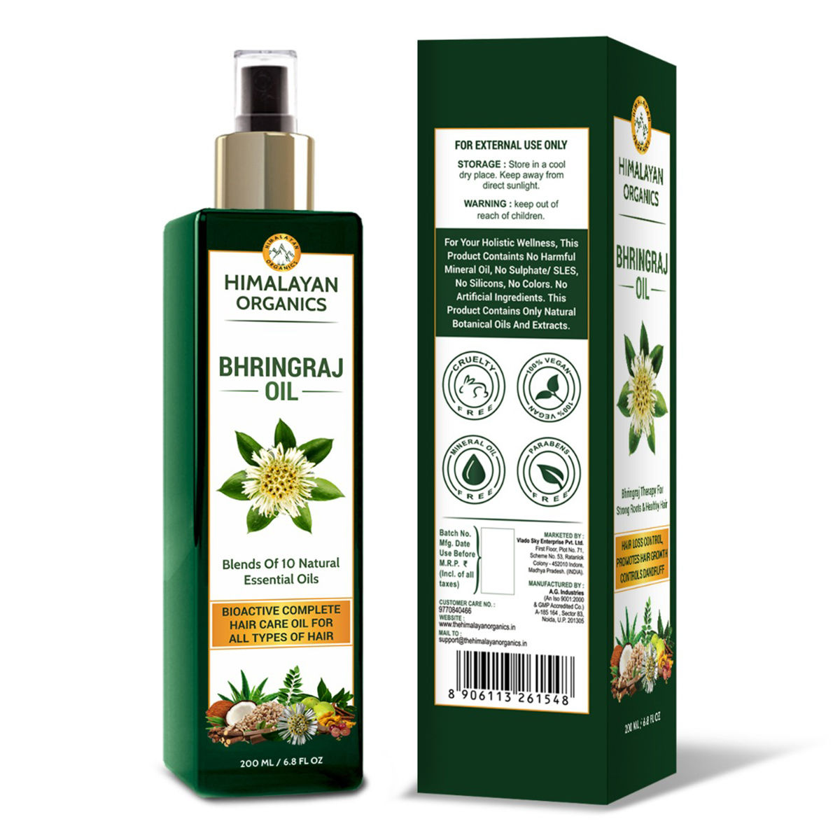 Himalayan Organics Bhringraj Oil, 200 ml Price, Uses, Side Effects ...