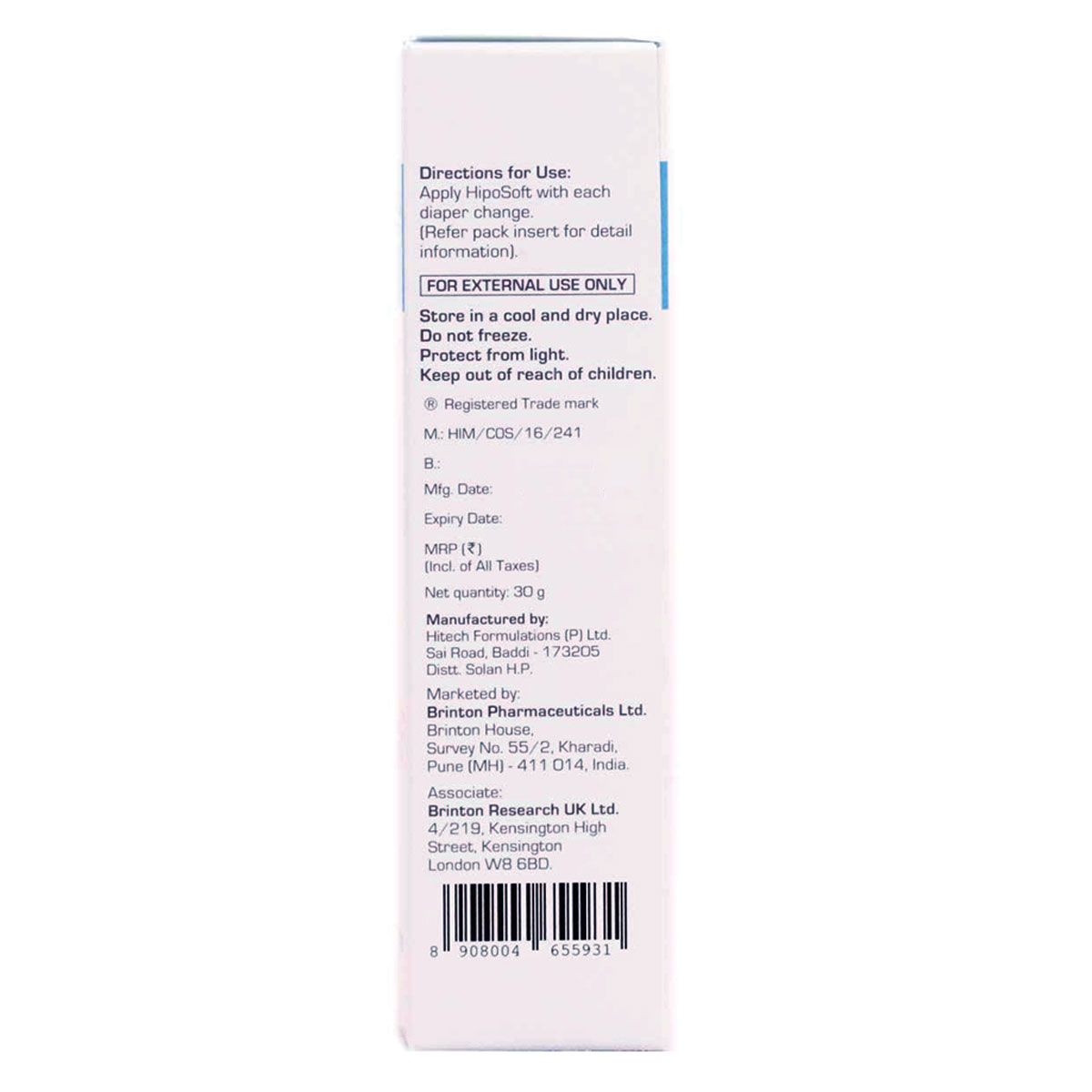 Buy Hiposoft Baby Diaper Rash Cream, 30 gm | 19 Minutes Delivery ...