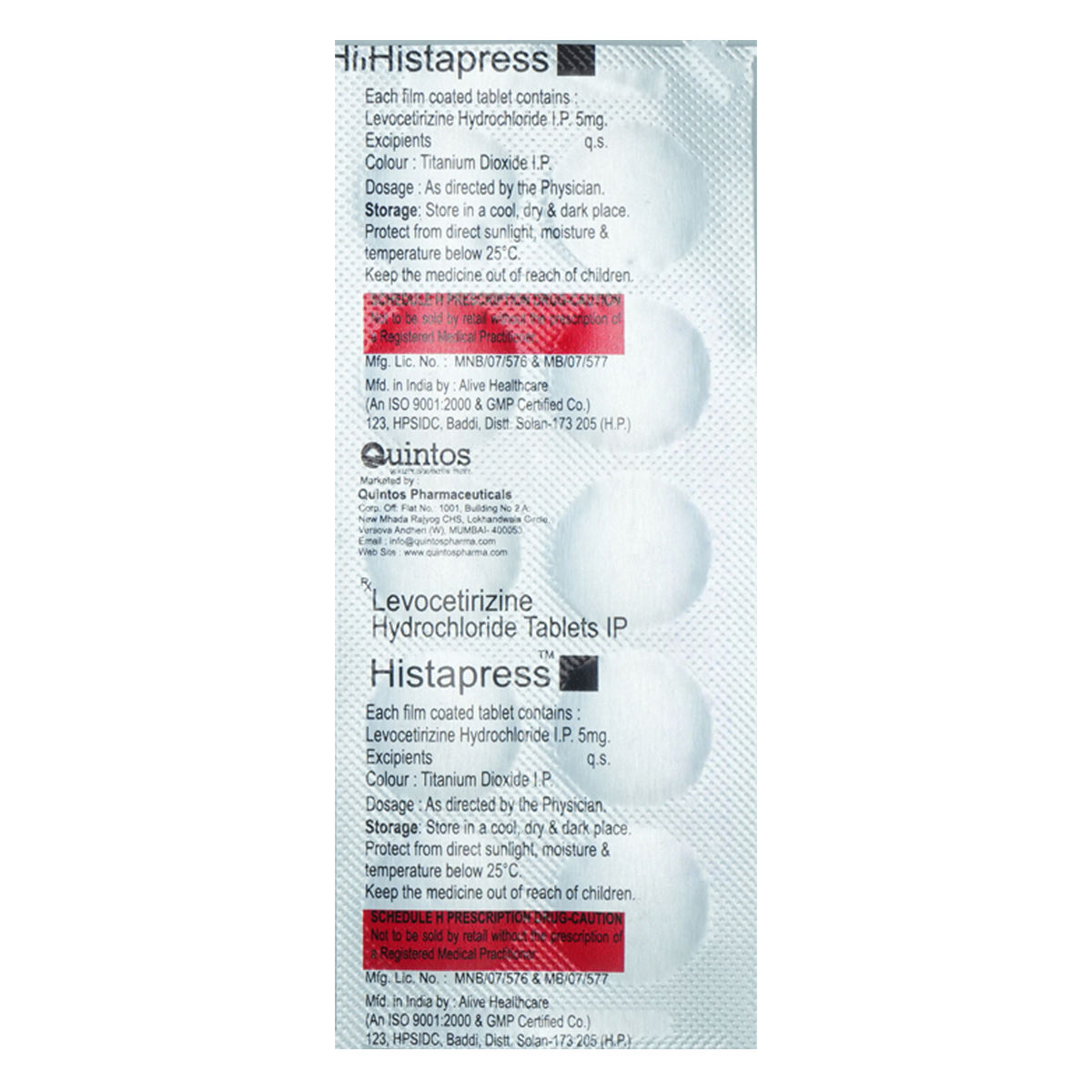 Histapress Tablet | Uses, Side Effects, Price | Apollo Pharmacy