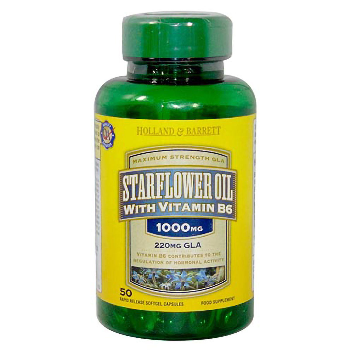 Holland & Barrett Starflower Oil With Vitamin B6 1000 mg, 50 Capsules ...
