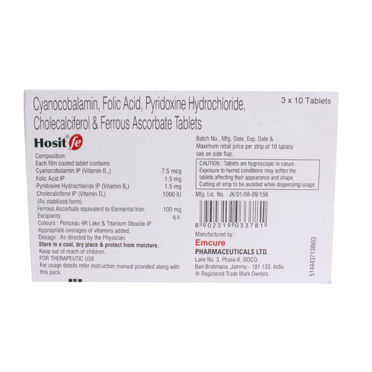 HOSIT FE TABLETS 10'S Price, Uses, Side Effects, Composition - Apollo ...