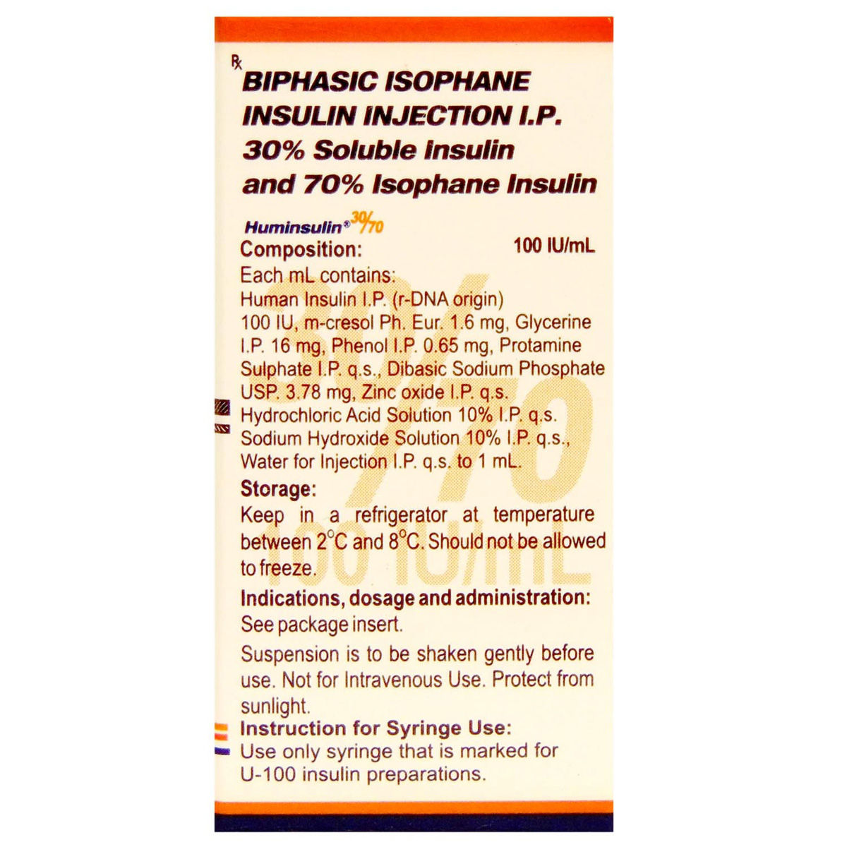 Huminsulin 30/70 100IU/ml Injection 10 ml Price, Uses, Side Effects ...