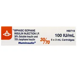 Huminsulin 30/70 100IU/ml Cartridge 5 x 3 ml | Uses, Side Effects ...