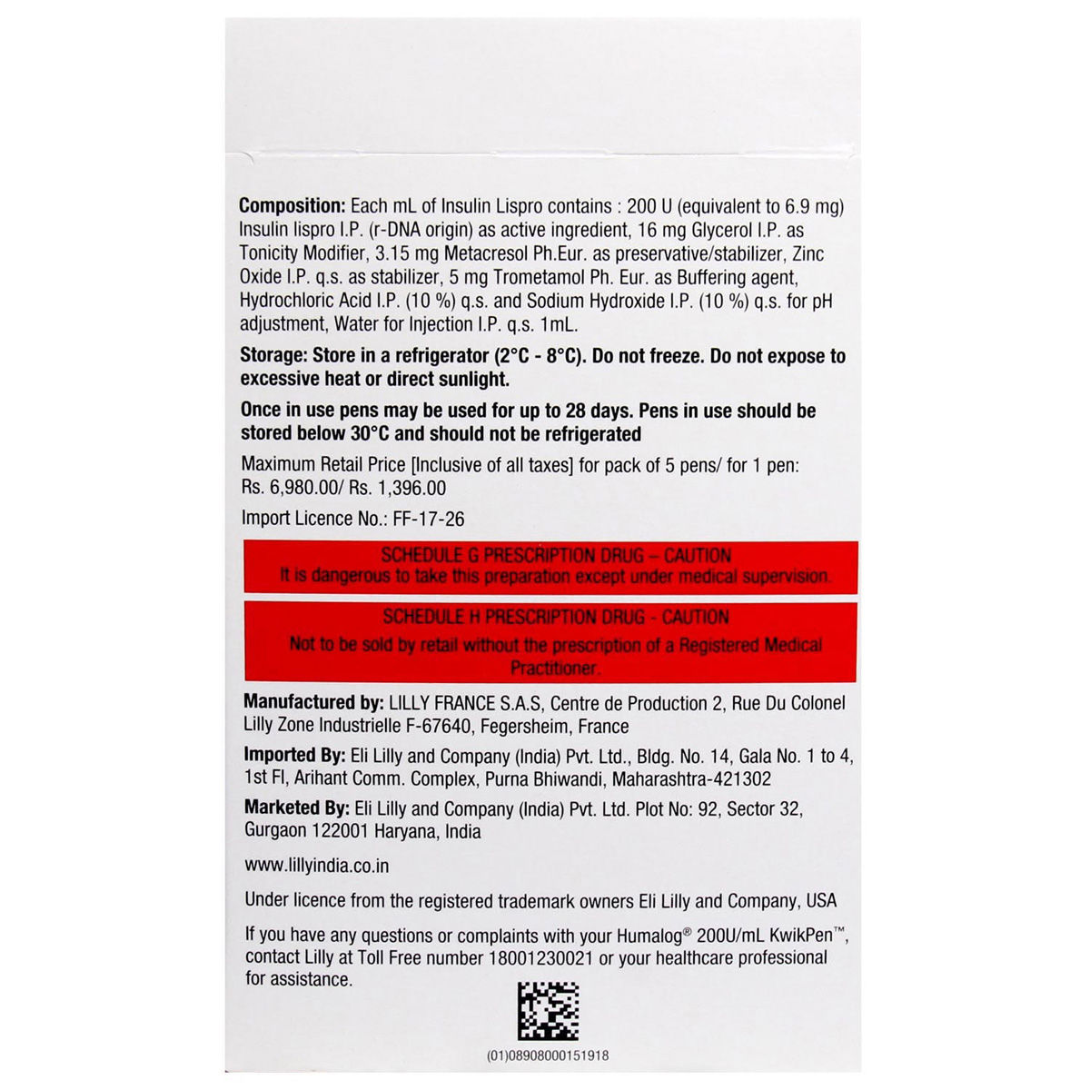 Humalog 200 IU/ml Kwikpen 3ml Price, Uses, Side Effects, Composition ...