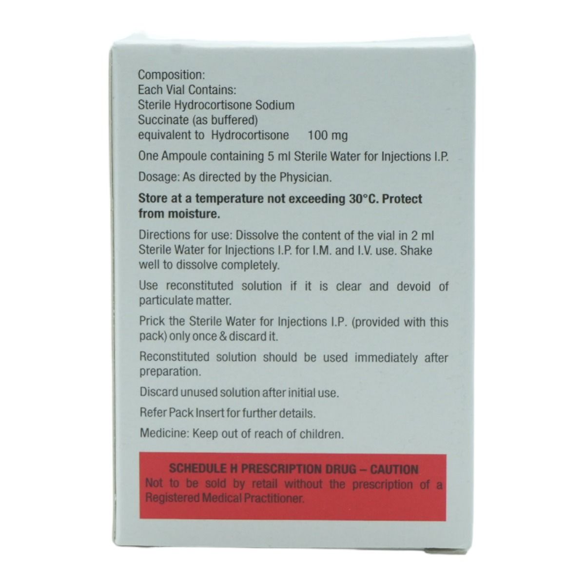 HYDROCORT 100MG INJECTION Price, Uses, Side Effects, Composition ...