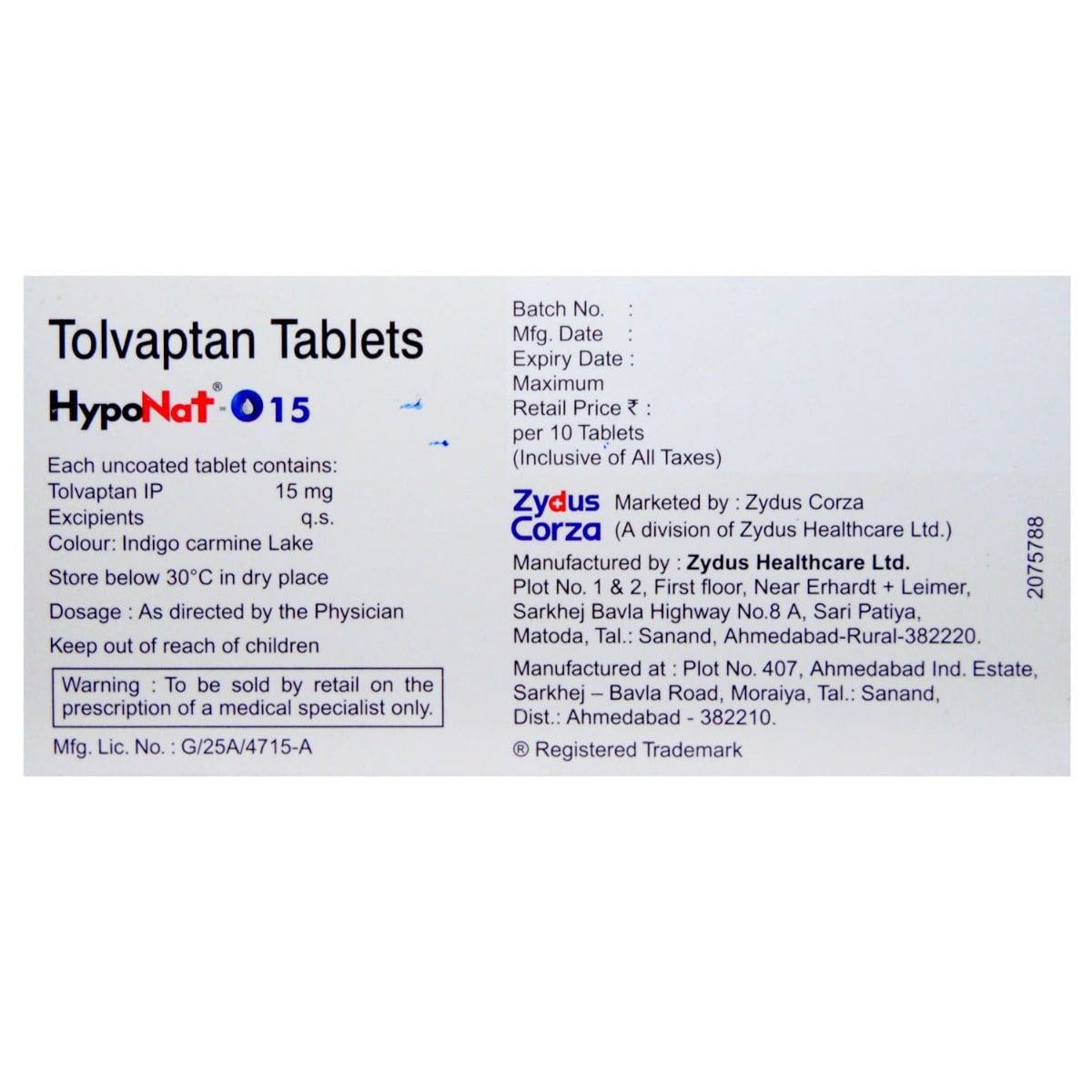 Hyponat-O 15 Tablet | Uses, Side Effects, Price | Apollo Pharmacy