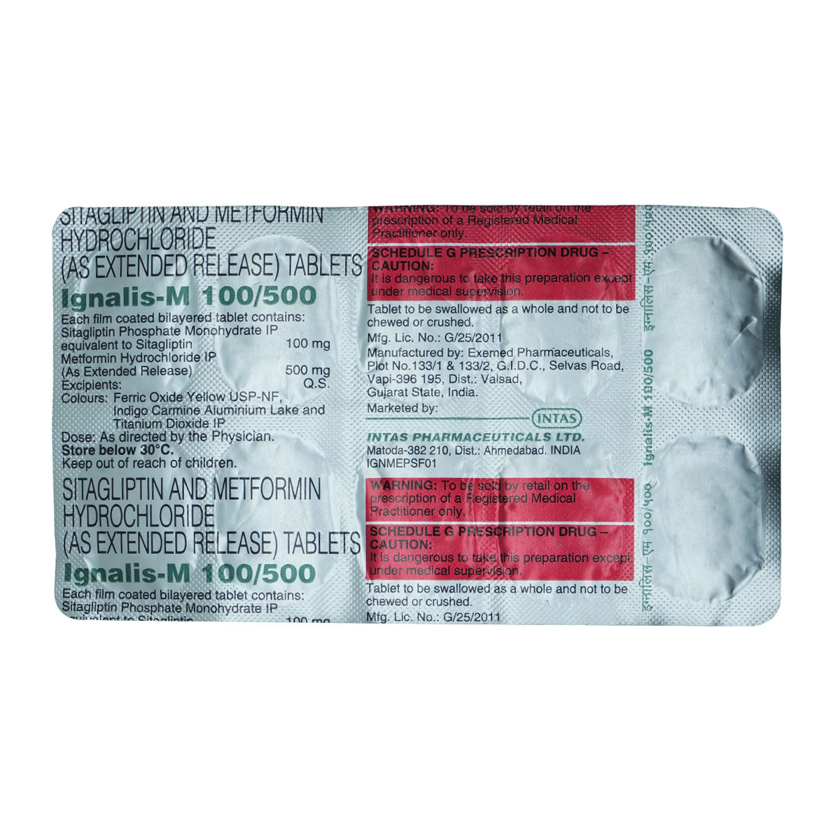 Ignalis M 100/500 mg Tablet 10's Price, Uses, Side Effects, Composition ...
