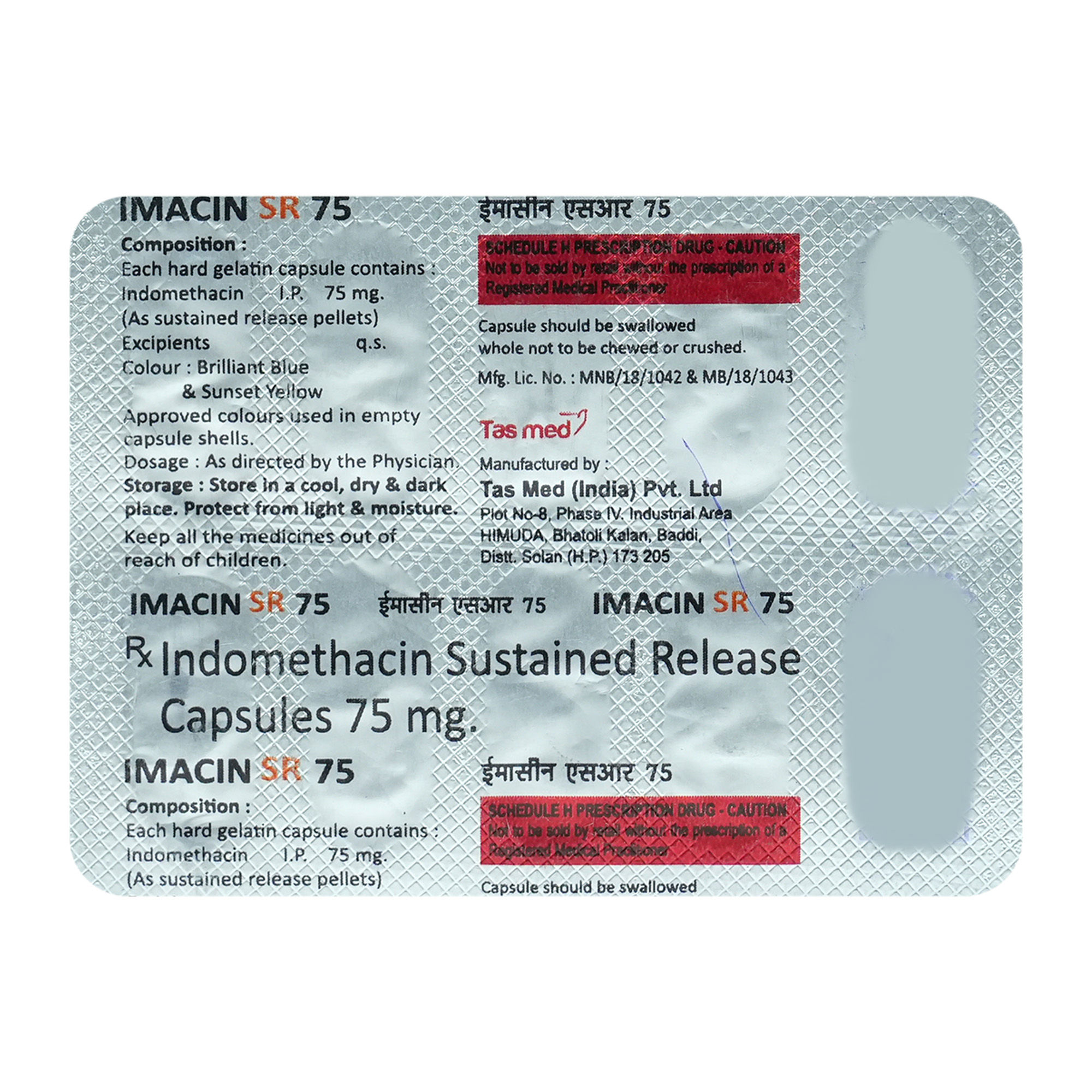 Imacin Sr 75mg Capsule 10's Price, Uses, Side Effects, Composition ...