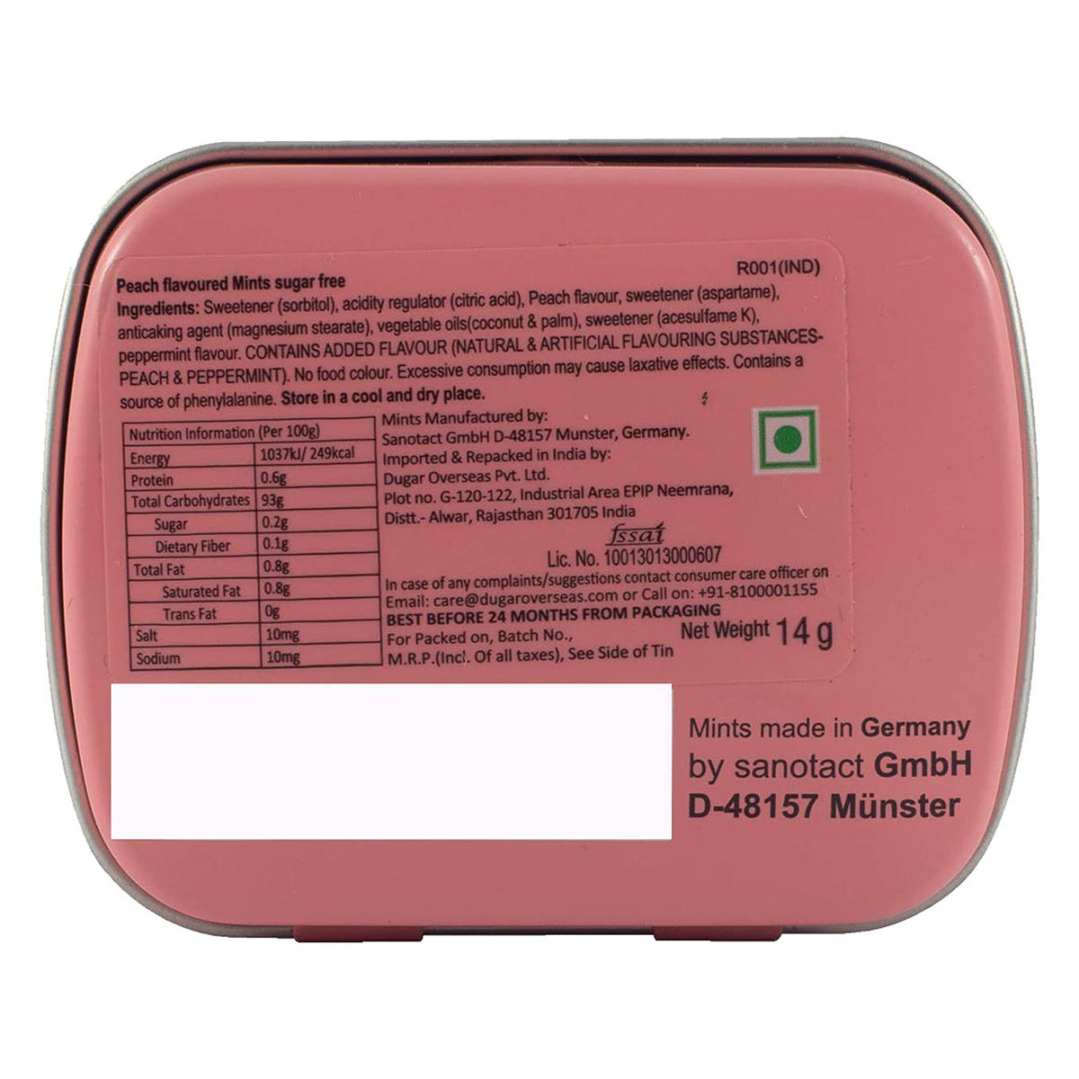 Impact Mints Sugar Free Peach Mints, 16 gm Price, Uses, Side Effects ...