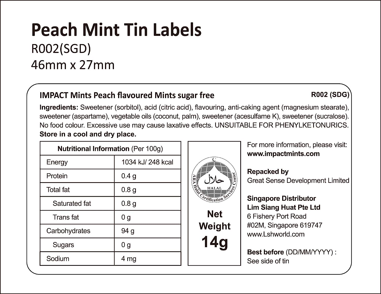 Impact Mints Sugar Free Peach Mints, 16 gm Price, Uses, Side Effects ...