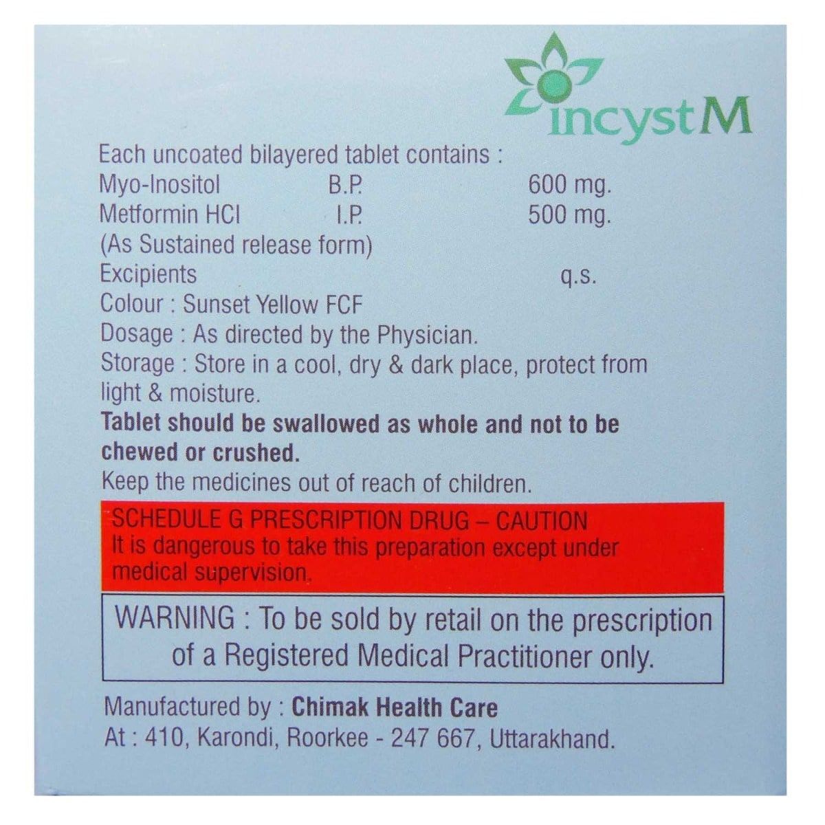 Incyst M Tablet 10's Price, Uses, Side Effects, Composition - Apollo ...