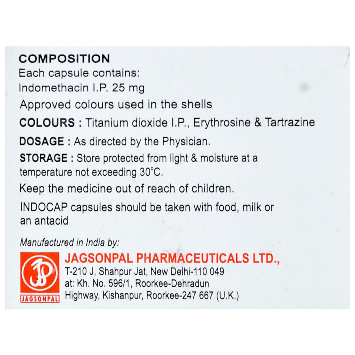 Indocap Capsule 10's Price, Uses, Side Effects, Composition - Apollo ...